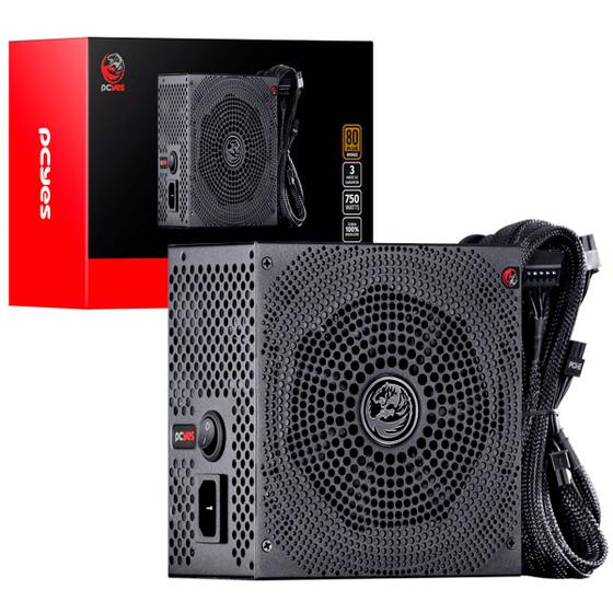 Fonte Gamer PCYES Electro V2, 750W, 80 PLUS Bronze, PFC Ativo ...