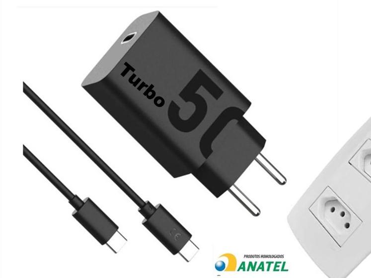 Fonte Mais Cabo Carregador Turbo 50w USBC TIPO C Compativel Modelo Moto ...