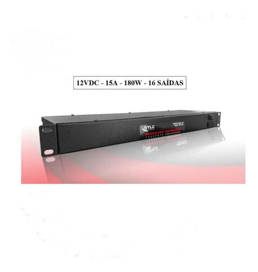 Fonte Rack 19 Cftv Câmera 12vdc 15a 180w 110 220 16 Saídas - SYLC ...