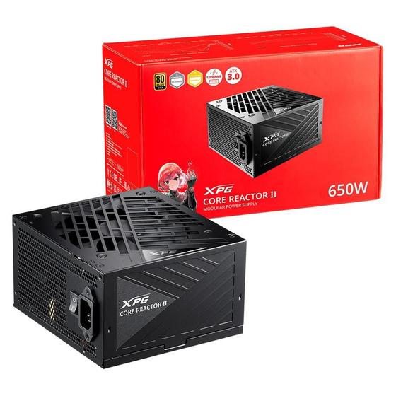 Fonte XPG Core Reactor II 650G-BKCBR, 650W, 80 Plus Gold, Modular, PFC ...