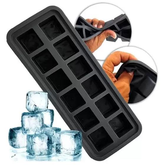 Forma De Gelo Em Silicone Retangular Com 12 Cavidades Para Cubos ...