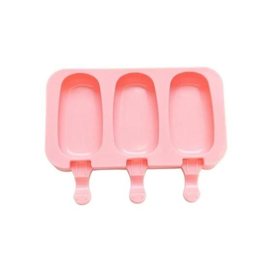 Forma De Picolé Em Silicone 3 Cavidades E 50 Palitos Rosa - Ke Home ...