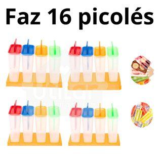 Forma de Picolé kit 4 unidades faz 16 Picoles e Sorvetinhos Diversos ...