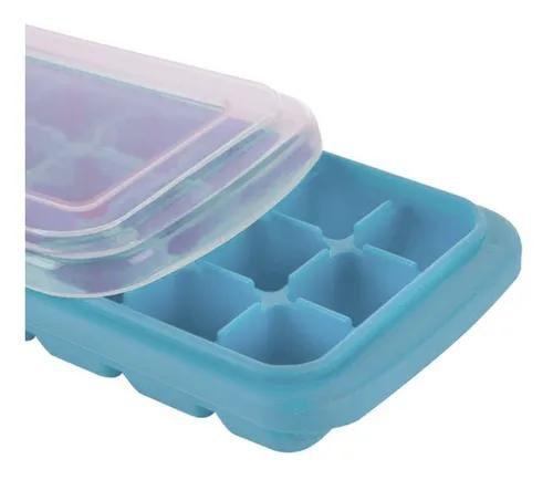 Forma para gelo com tampa Empilhável em Plastico Azul - Gedex - Forma ...