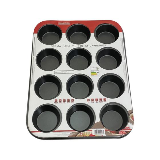 Forma Para Muffin 12 Cavidades Hauskraft - Ricaelli - Formas e ...
