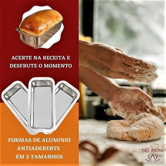 Forma Retangular Pão Caseiro Bolo Ingles Gelo Kit 3 Peças - Nacional ...