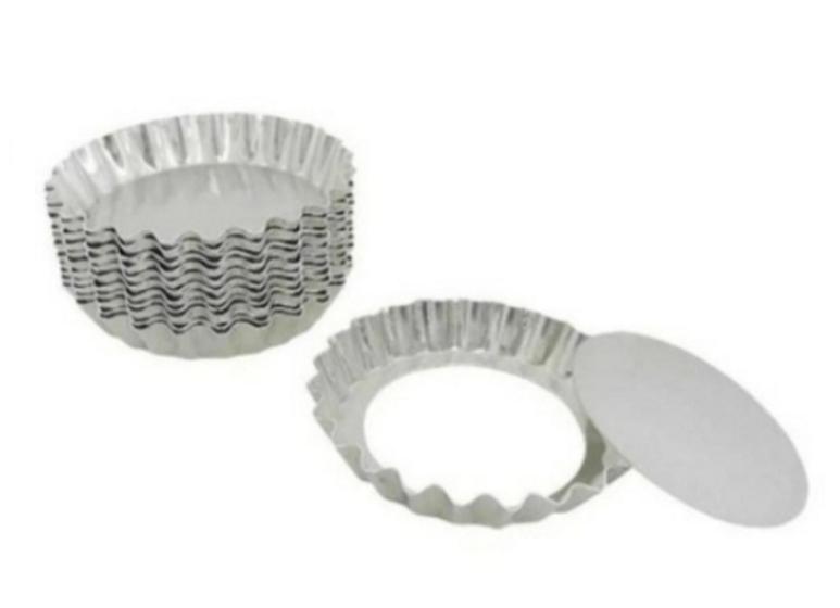 Forma Torta Crespa Fundo Falso 5cm Kit 12 Peças Em Alumínio (Mini ...