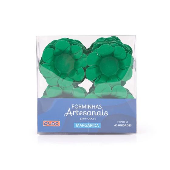Forminhas de Doces Margarida Verde Escuro 40 Unidades - Plac - Forminha ...