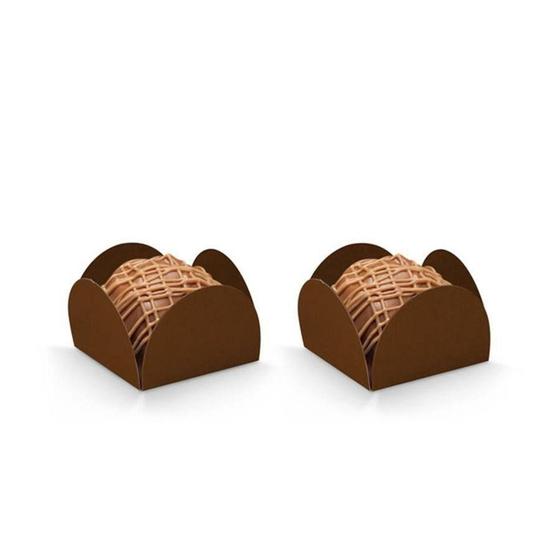 Forminhas para Doces Quadradas Marrom 50 unidades - Nc Toys - Forminha ...