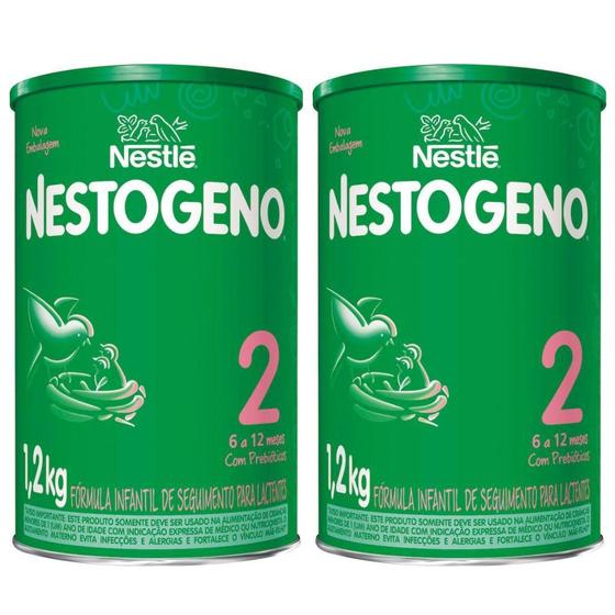 Fórmula Infantil 6 a 12 Meses Nestogeno 2 Kit 2x Latas 1,2kg - Nestlé ...