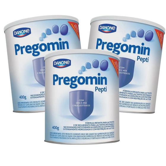 Fórmula Infantil Em Pó Danone Pregomin Pepti Em Lata De 400g Por 3 ...