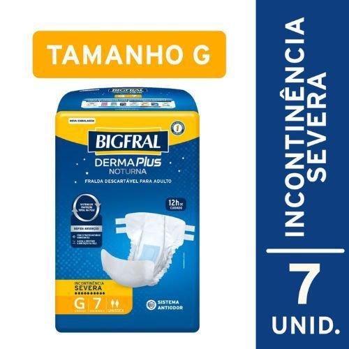 Fralda adulto bigfral derma plus noturna tamanho g com 7 unidades ...