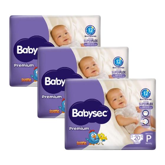 Fralda Babysec Premium P 60 Unidades - Softys - Fralda Descartável ...