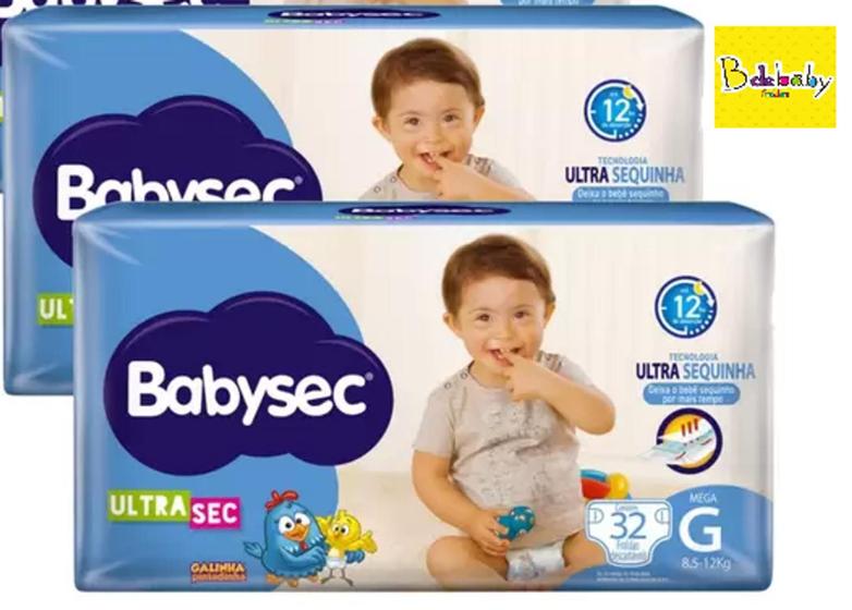 Fralda babysec ultra mega galinha pintadinha g - com 64 unidades ...