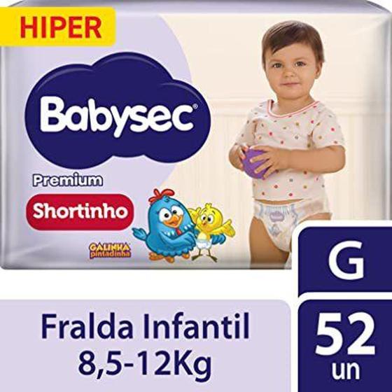 Fralda Babysec Ultrasec Shortinho Galinha Pintadinha Premium Hiper G ...