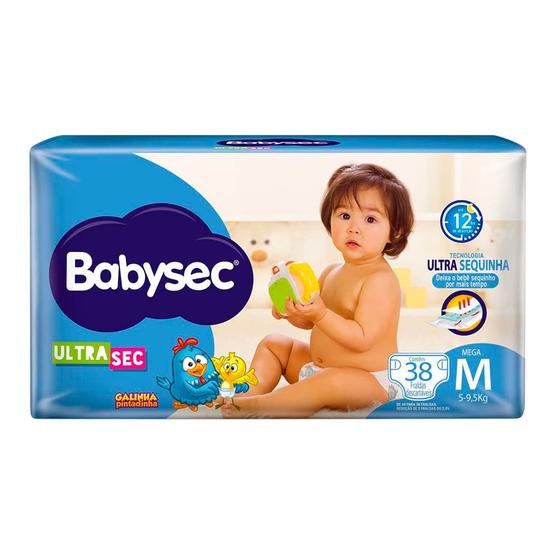 Fralda Babysec Ultrasec Tamanho M Pacote Mega 38 Unidades - Fralda ...