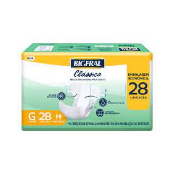 Fralda Bigfral Clássica Econômica G Com 28 Unidades - Fralda Geriátrica ...