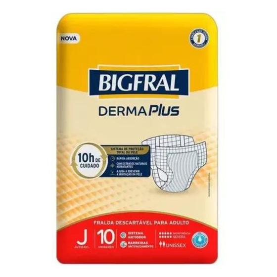 Fralda Bigfral Juvenil Derma Plus com 10 unidades - Fralda Geriátrica ...