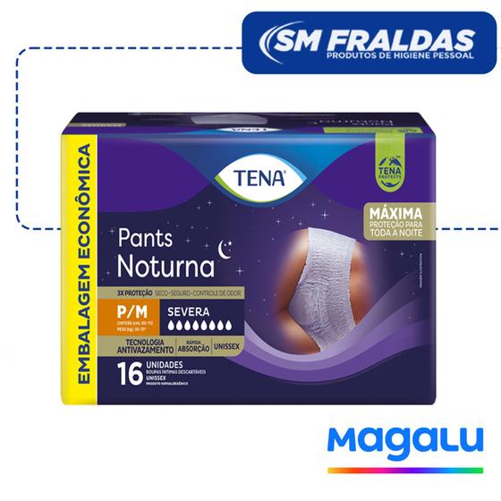 Fralda Calça Geriátrica Unissex Tena Pants Noturna P/M 16 unidades ...