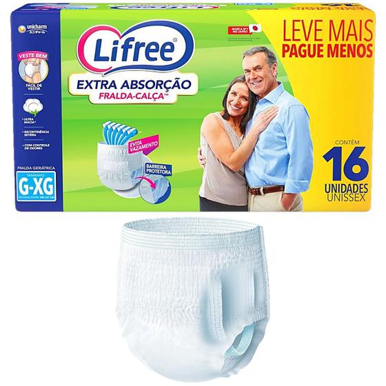 Fralda-Calça Lifree Extra Absorção Tam G/XG - 16 fraldas - Fralda ...