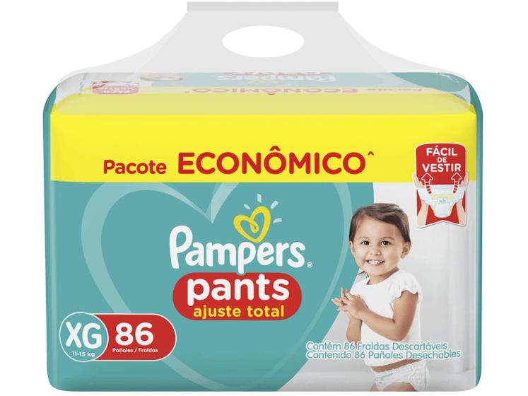 Fralda Calça Pampers Pants Ajuste Total - Tam. XG 11 a 15kg 86 Unidades ...