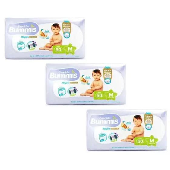 Fralda Capricho Bummis 3 Pacotes Tamanho M 50 Unidades Cada - Fralda ...