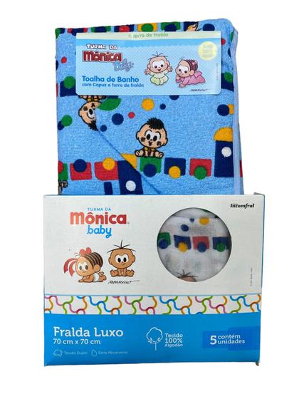fralda de pano c/ 5 unid +toalha felpuda turma da mônica - Incomfral ...