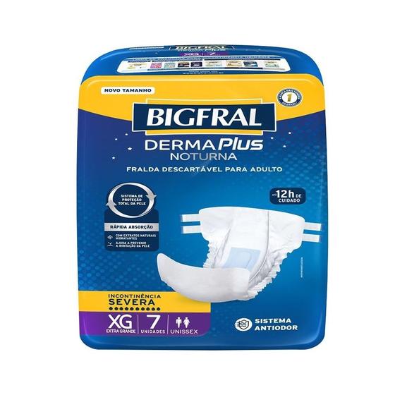 Fralda Descartável Adulto Bigfral Derma Plus Noturna Tamanho XG - 8 ...