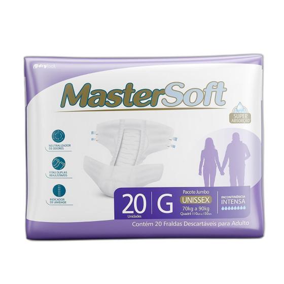 Fralda Descartável Adulto Mastersoft G Com 20 Un - Fralda Geriátrica ...