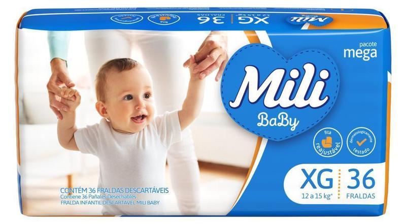 Fralda Descartável Pacote Mega Xg Com 36 Uni- Mili Baby - Fralda ...