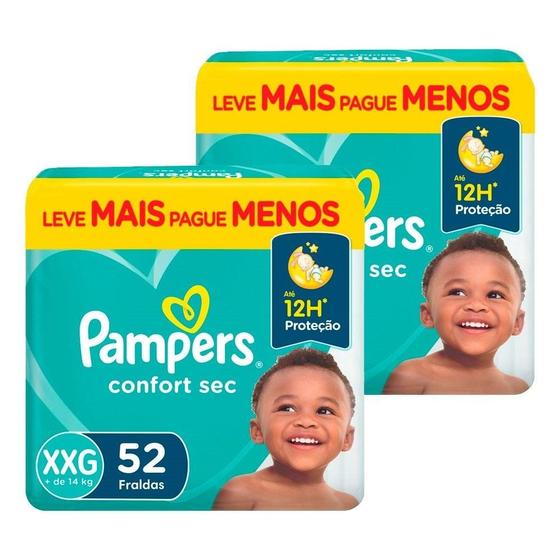 Fralda Descartável Pampers Confort Sec Super Tamanho XXG - 2 Pacotes ...