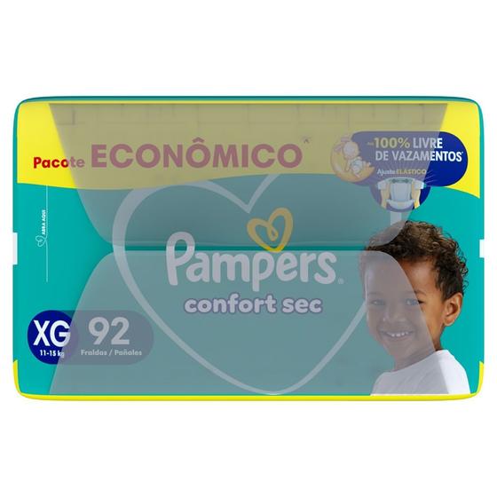 Fralda Descartável Pampers Confort Sec XG 92 Unidades - Fralda ...
