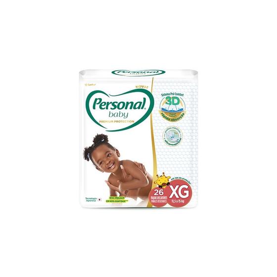 Fralda Descartável Personal Baby Premium Protection 3D Mega XG 26 ...