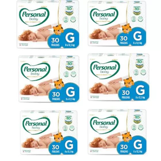 Fralda Descartavel Personal Premium Mega 6 Pacotes Tamanho G Com 30 ...