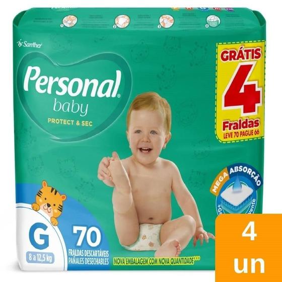 Fralda Descartável Personal Soft & Protect Giga Tamanho G - 4 Pacotes ...