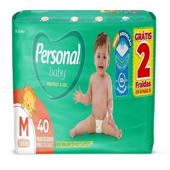 Fralda Descartável Personal Soft & Protect Mega Tamanho M - 9 Pacotes ...