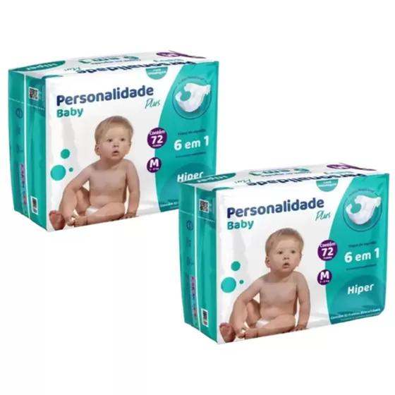 Fralda Descartável Personalidade Baby Plus Hiper 2 Pacotes tamanho M ...