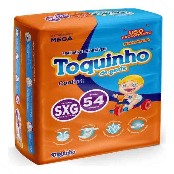 Fralda Descartável Toquinho De Gente Confort Sec Super - SXG 54 fraldas ...