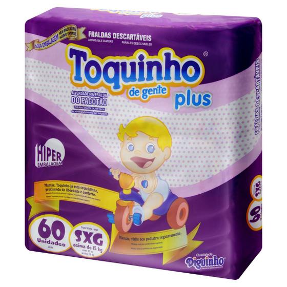Fralda Descartável Toquinho de Gente Plus SXG, 60 unidades - P&G ...