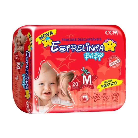 Fralda Estrelinha Baby Tamanho M Pacote Prático 20 Fraldas Descartáveis ...