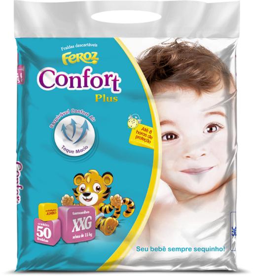 Fralda Feroz Confort Plus XXG com 50 unidades - FLAIBAM - Fralda ...