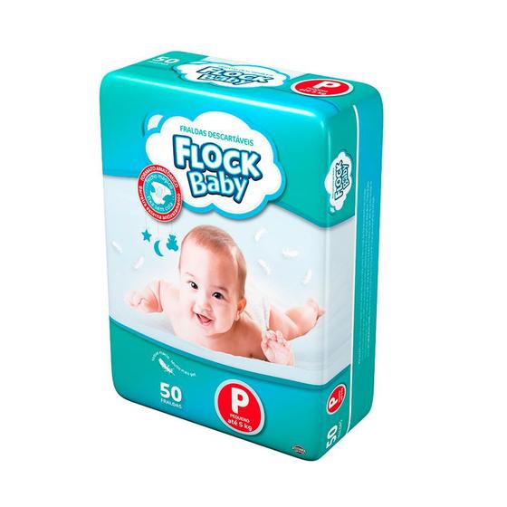Fralda Flock Baby Mega P 50 unidades - Fralda Descartável - Magazine Luiza