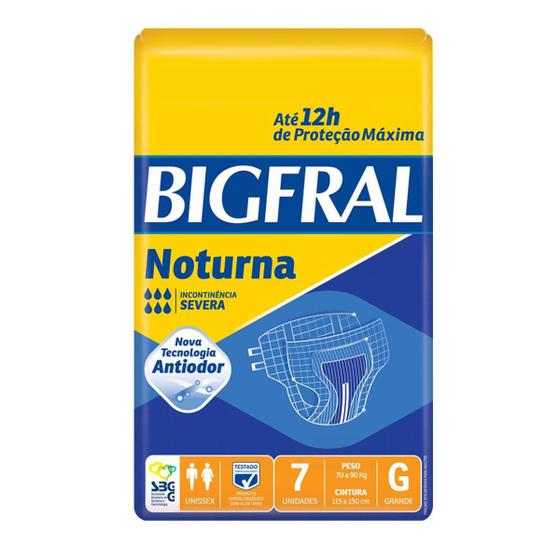 Fralda Geriátrica Adulto Bigfral Derma Plus Noturna G com 7 - Fralda ...