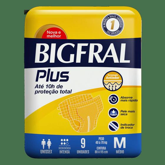 Fralda Geriátrica Adulto Bigfral Plus M Com 9 unidades - Fralda ...