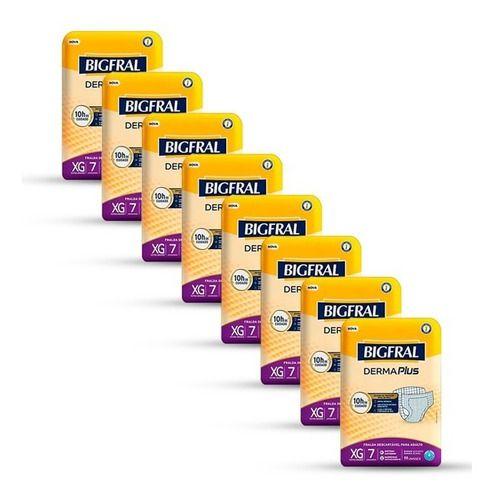 Fralda Geriátrica Bigfral Derma Plus - Fardo C/8 Pacotes - Fralda ...
