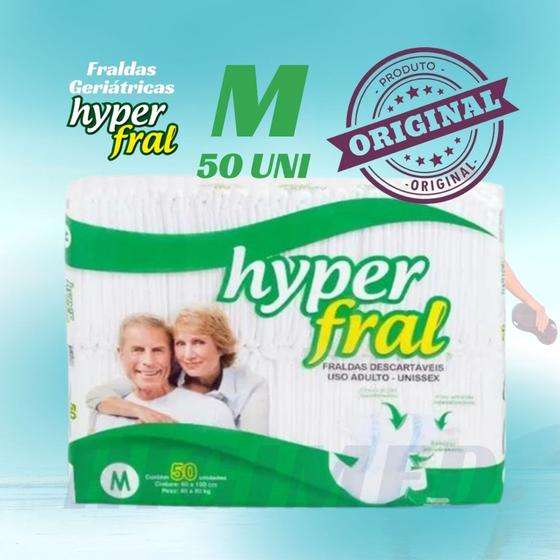 Fralda geriátrica pacote M com 50 unid - Hyper Fral - Fralda Geriátrica ...