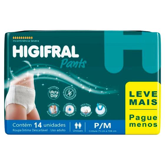 Fralda Geriátrica Roupa Intima Higifral Pants 14 Fralda P/M - Fralda ...