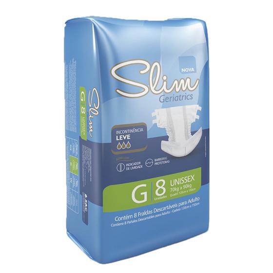 Fralda Geriatrica Slim Geriatrics Adulto Incontinencia Leve Fitas ...