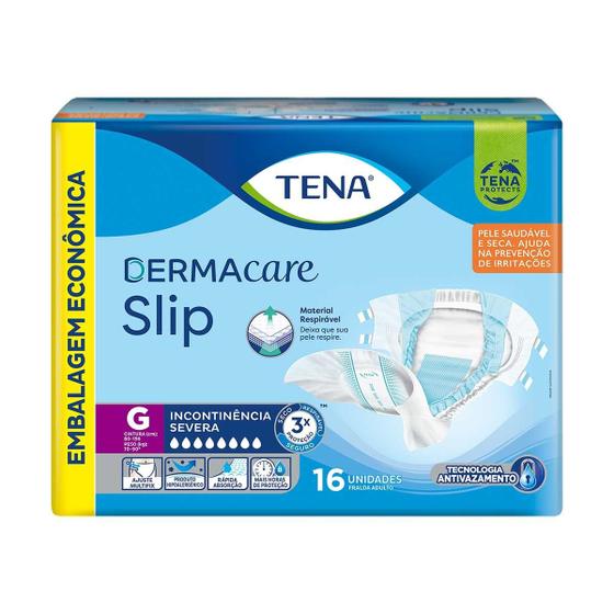 Fralda Geriátrica Tena Dermacare Slip G 16 Unidades - Fralda Geriátrica ...