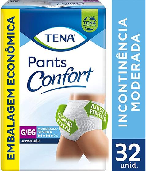 Fralda Geriatrica Tena Pants Confort com 32 unid - Roupa Intima - Fralda Geriátrica - Magazine Luiza